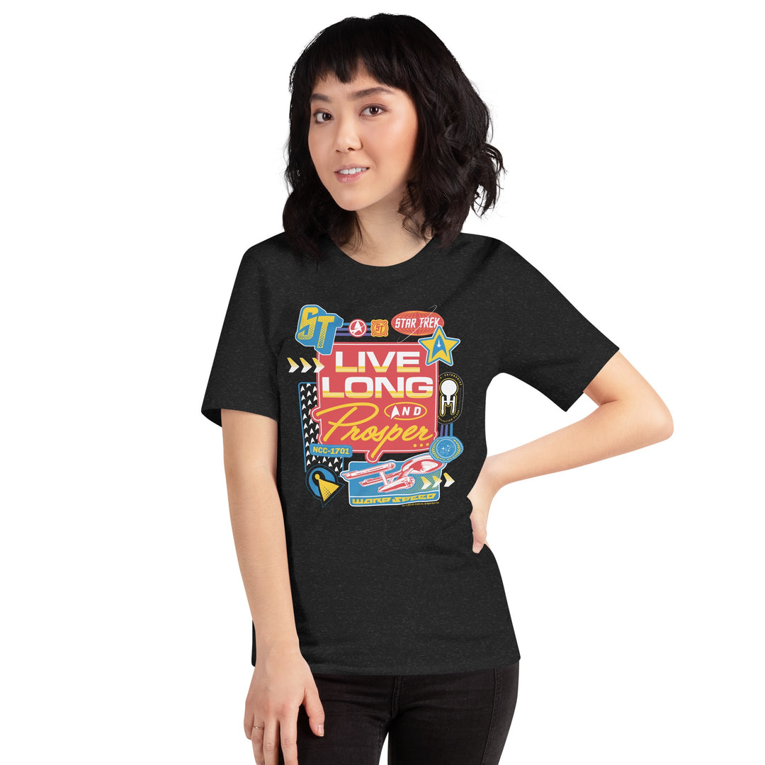 Star Trek Live Long and Prosper Badges Unisex T Shirt Star Trek Shop UK