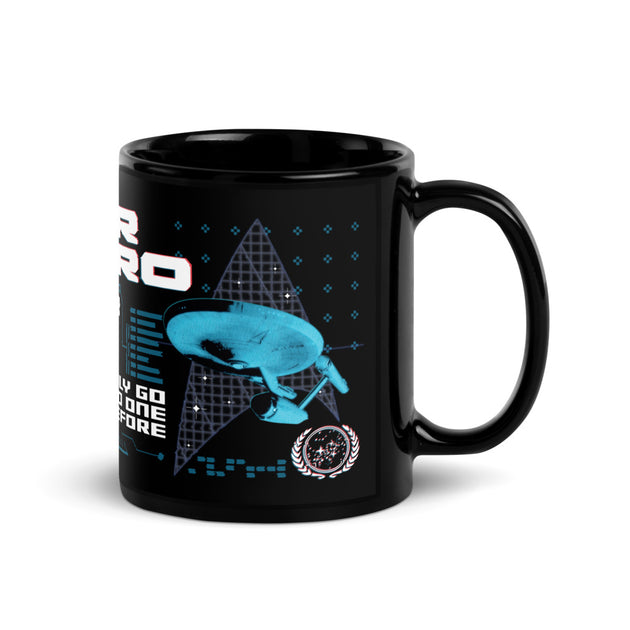 Star Trek: The Original Series Enterprise Semper Exploro Black Mug ...