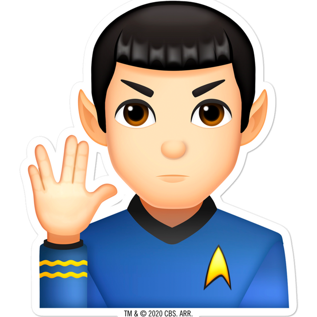 Star Trek: The Original Series Series Spock Emoji Die Cut Sticker ...